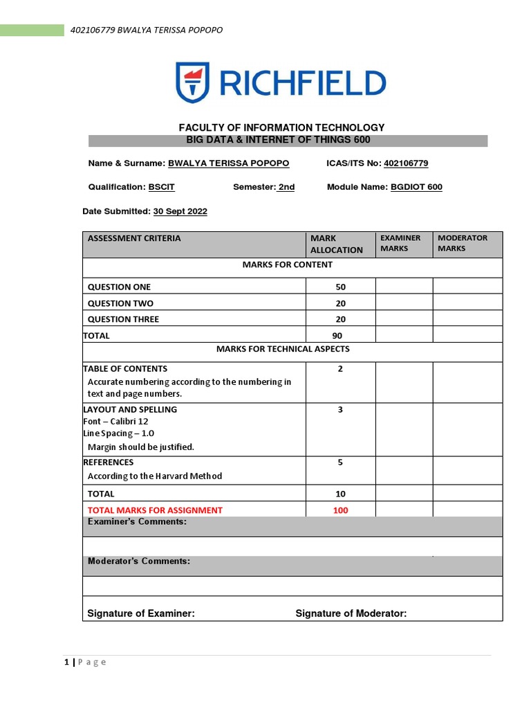 BIGDATA 600 Assignment | PDF