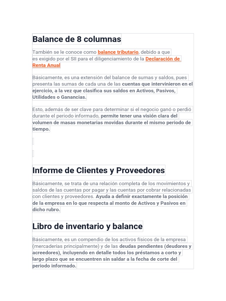 tipos de Informes contables | PDF | Contabilidad | Estado de resultados