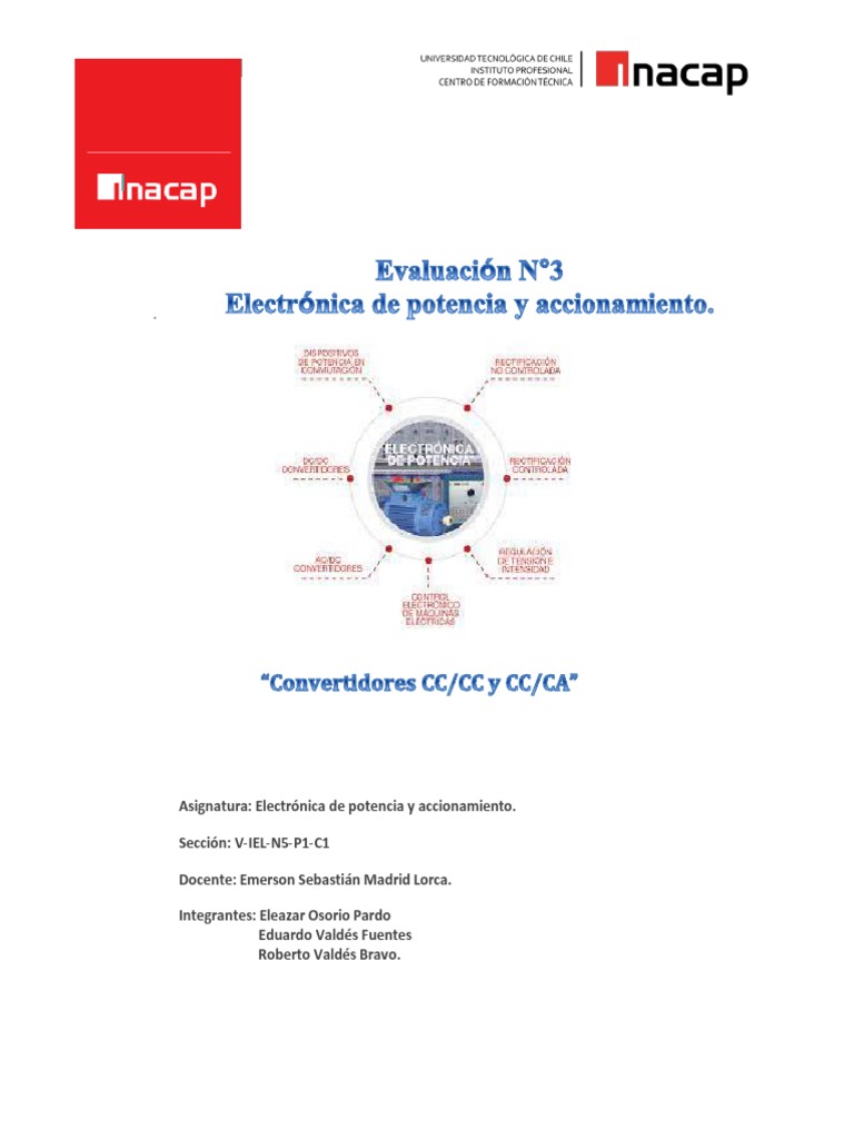 Evaluación N°3 Electrónica De Potencia Y Accionamiento Finall