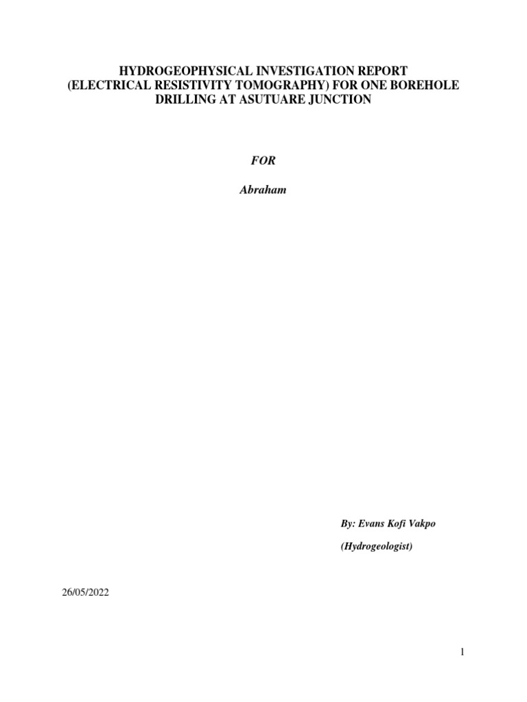 Hydrogeophysical Investigation Report | PDF | Surveying | Geophysics