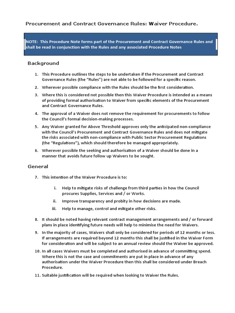 Waiver Procedure 15 August 2022 AF | PDF