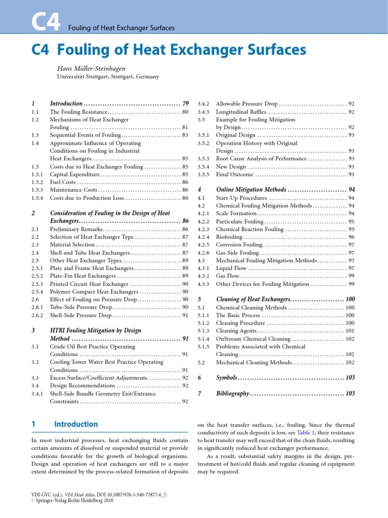 Fouling of Heat Exchanger Surfaces | PDF | Heat Exchanger | Heat Transfer