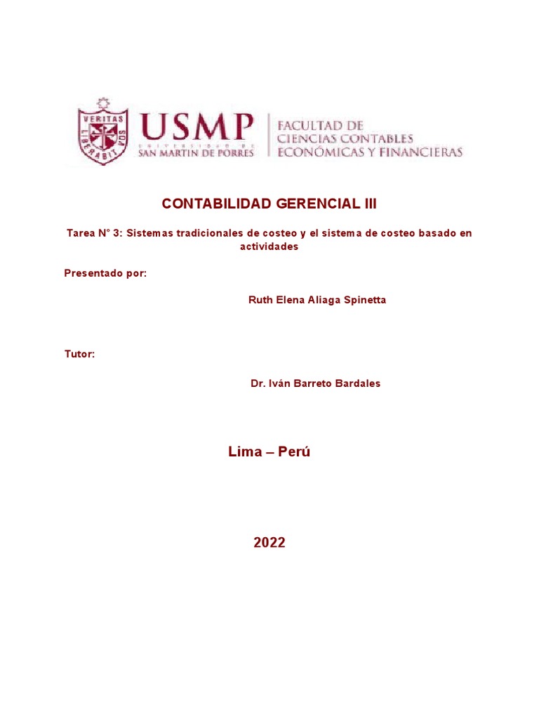 Tarea #3 Ruth Aliaga Spinetta-1 | PDF | Información | Business