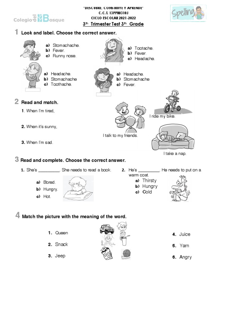 4th Grade 2 Trimester EXAM | PDF