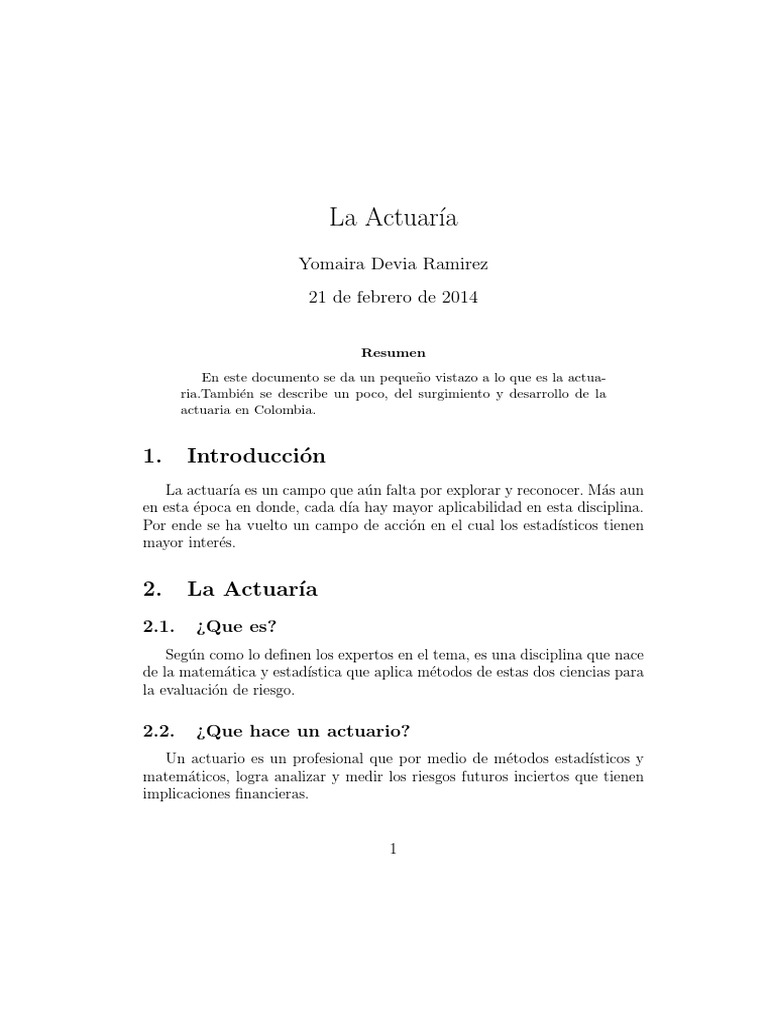 Programa 2 Actuaría en Colombia | PDF | Actuario | Colombia