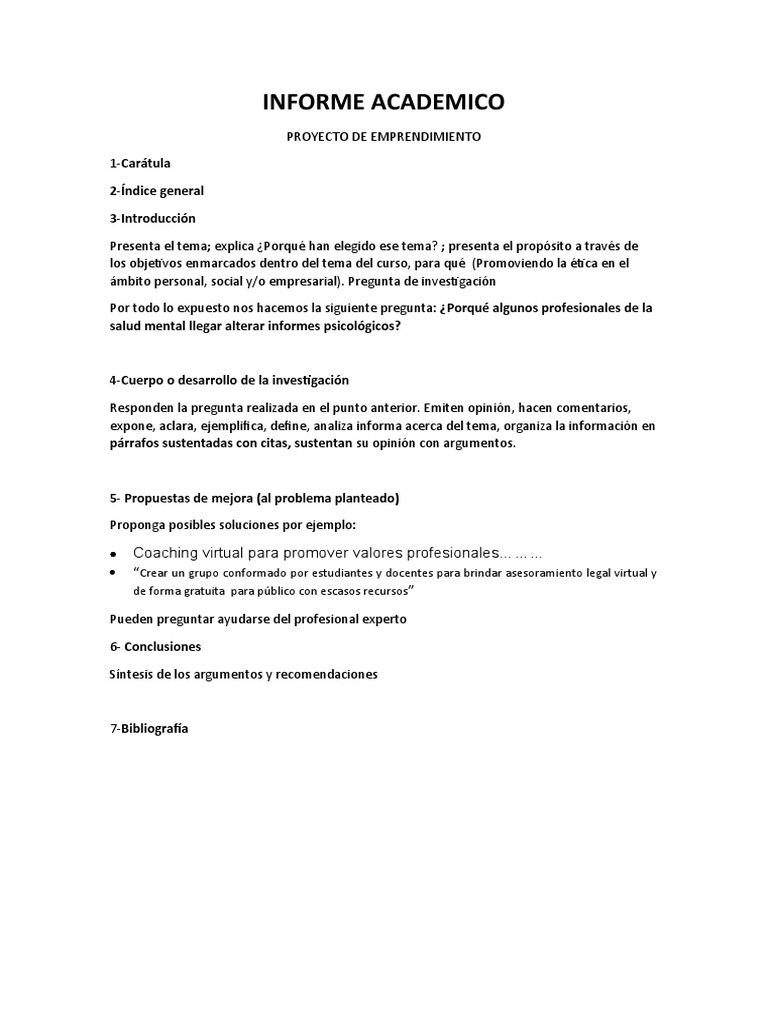 Informe Academico 2023 | PDF