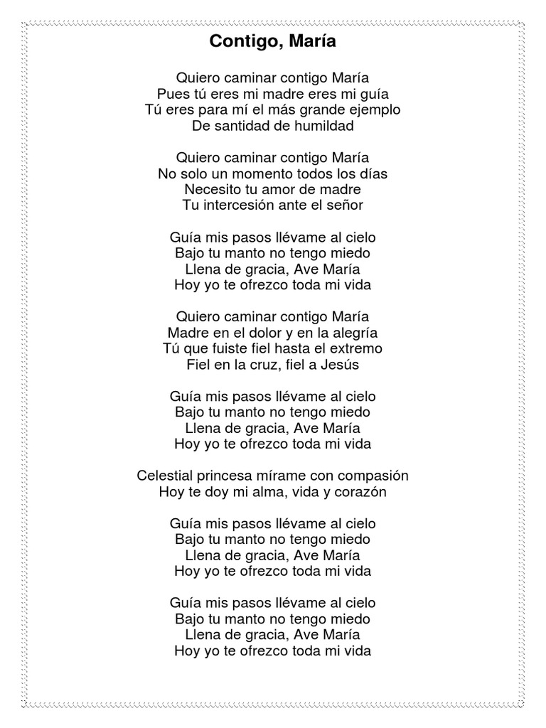 Letra Contigo María | PDF