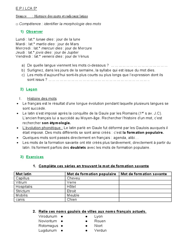 S Histoire Des Mots Et Radicaux Latins | PDF