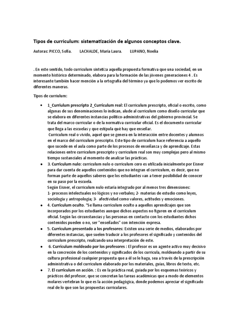 Resumen Picco | PDF | Plan de estudios | Enseñando