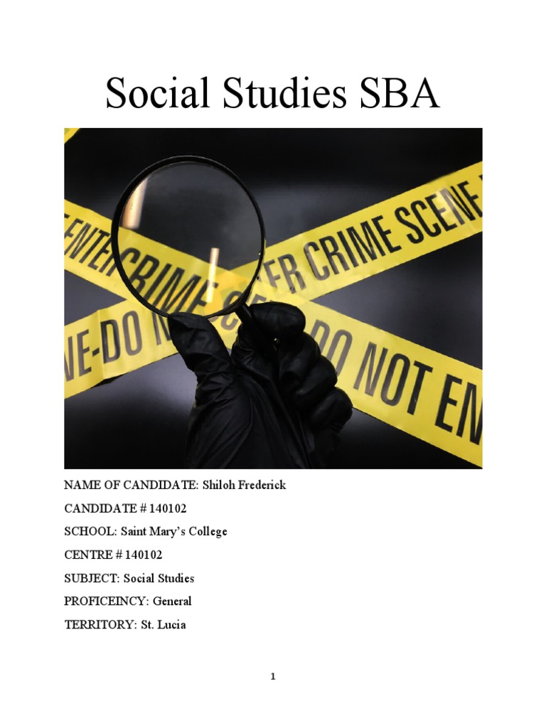Social Studies SBA | Download Free PDF | Crimes | Crime & Violence