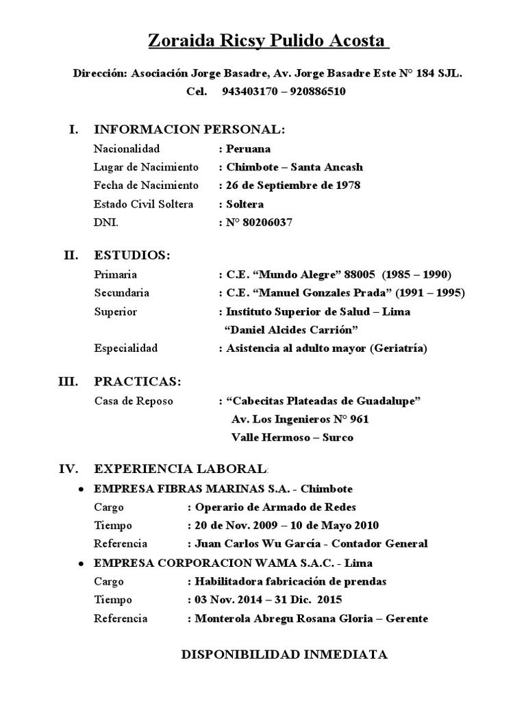 Zoraida Ricsy Pulido Acosta | PDF