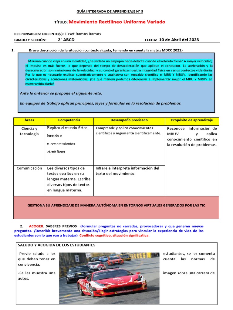 Gia 3 - Mruv | Descargar gratis PDF | Aceleración | Velocidad