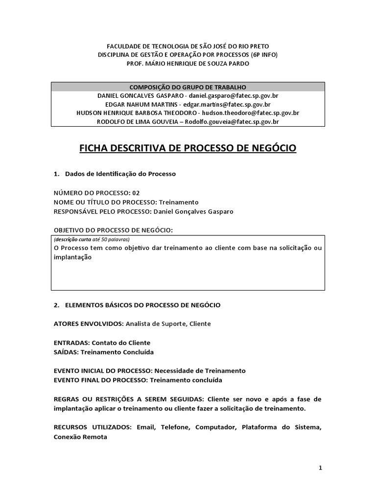 Ficha DP - Daniel | PDF