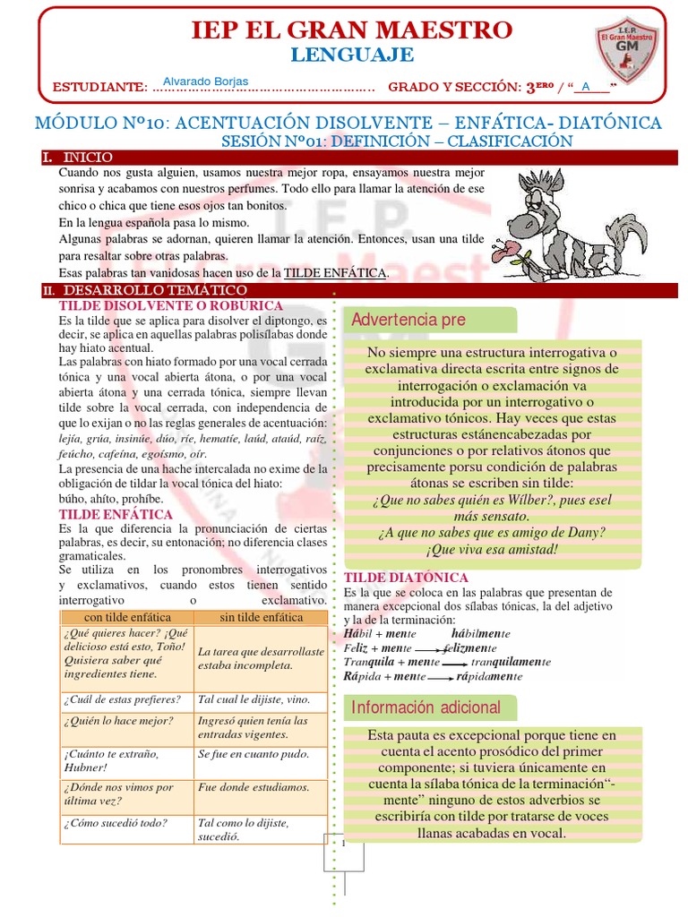 Acentuacion Disolvente - Enfatica - Diatonica | PDF | Fonética ...