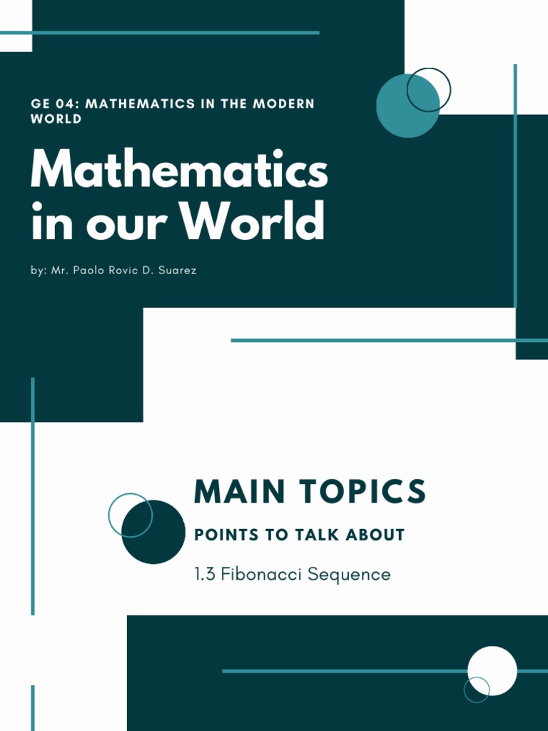 Ge 04: Mathematics in The Modern World | PDF | Mathematics