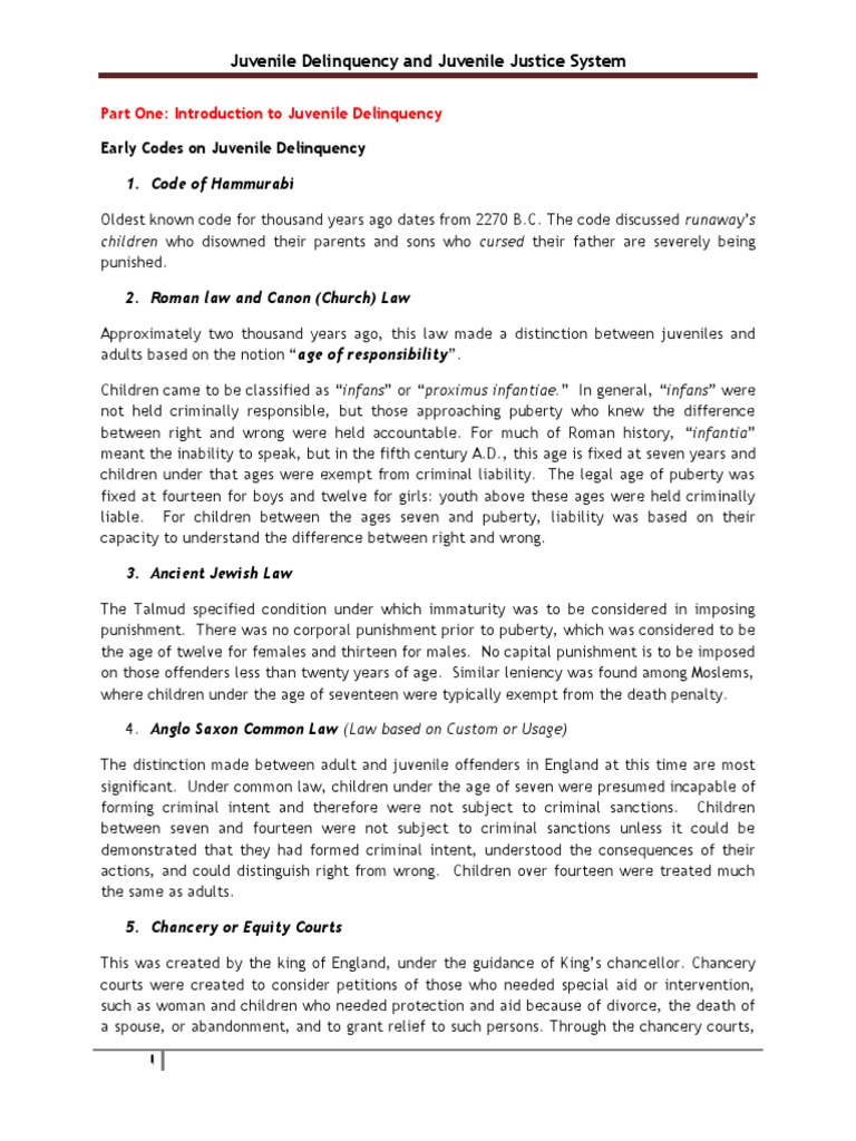 Juvenile Delinquency and Juvenile Justice System: 1. Code of Hammurabi | PDF | Juvenile ...