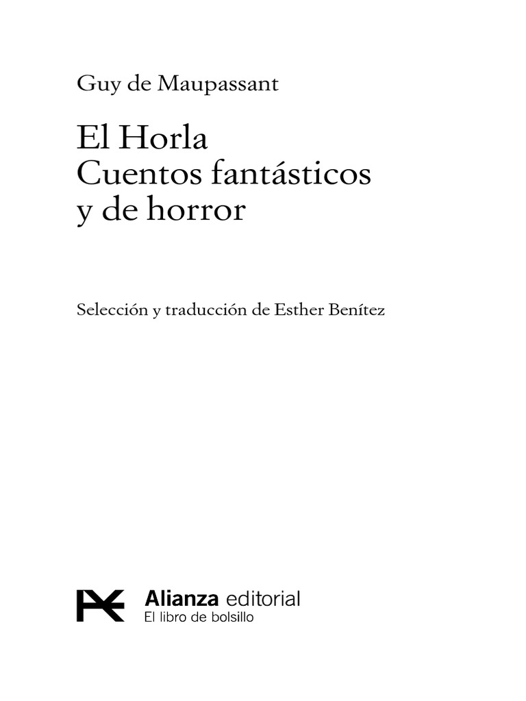 El Horla Cuentos Fantasticos y de Horror | PDF