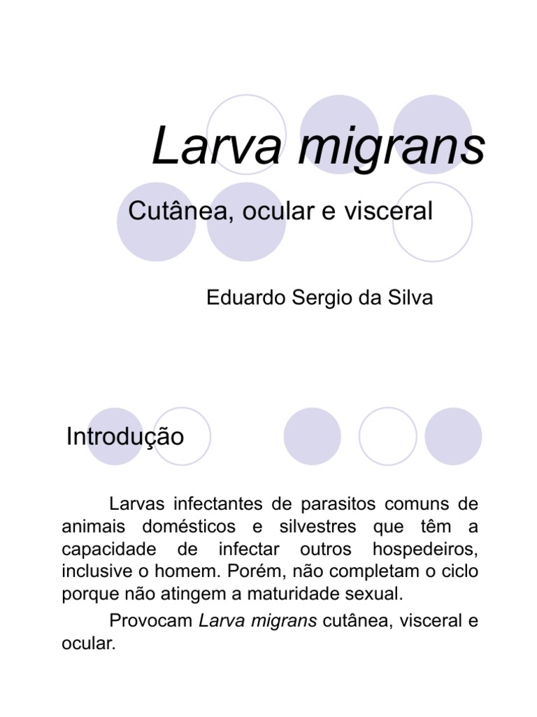 Larva Migrans: Cutânea, Ocular e Visceral | PDF | Ciências e Matemática