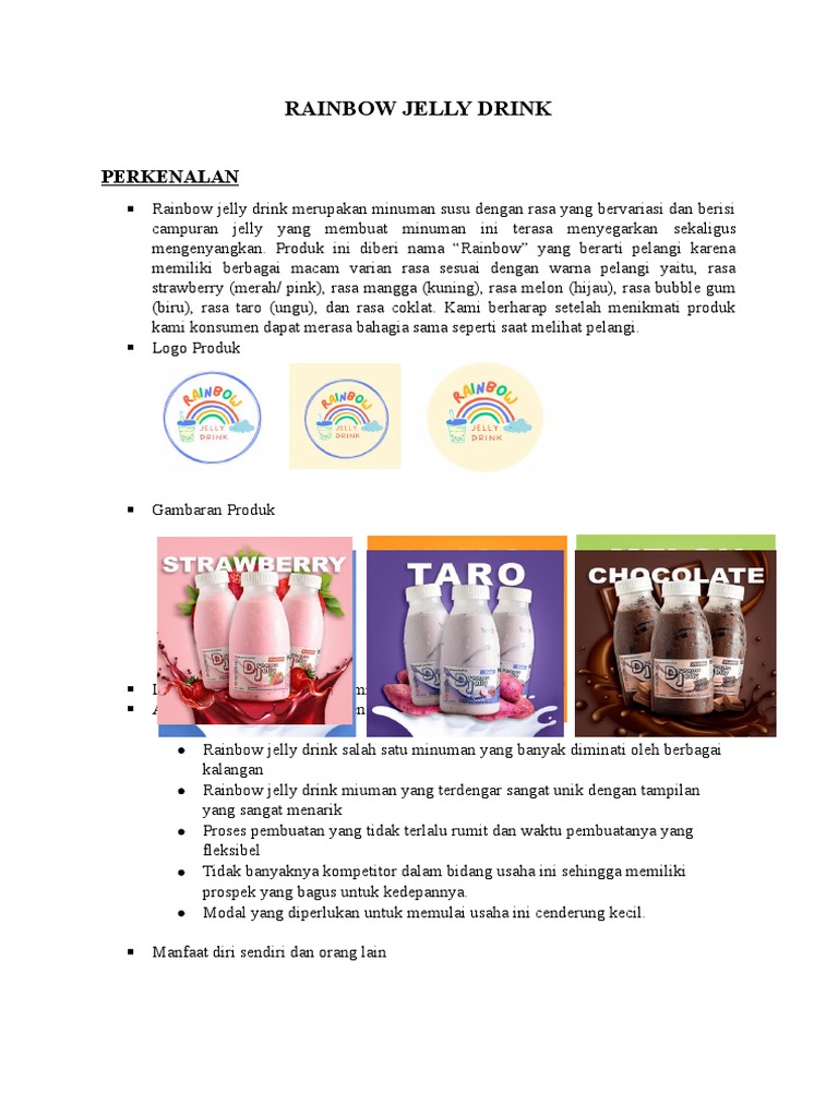 Penganggaran Rainbow Jelly Drink | PDF