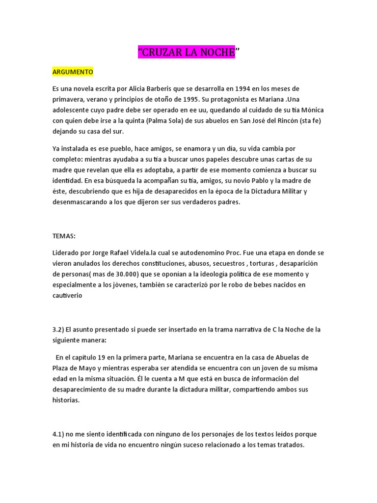 Cruzar La Noche | PDF