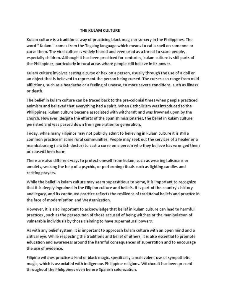 The Kulam Culture | PDF