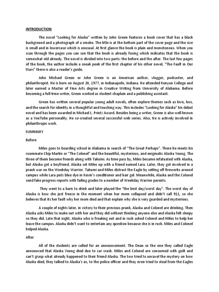 Looking for Alaska | PDF