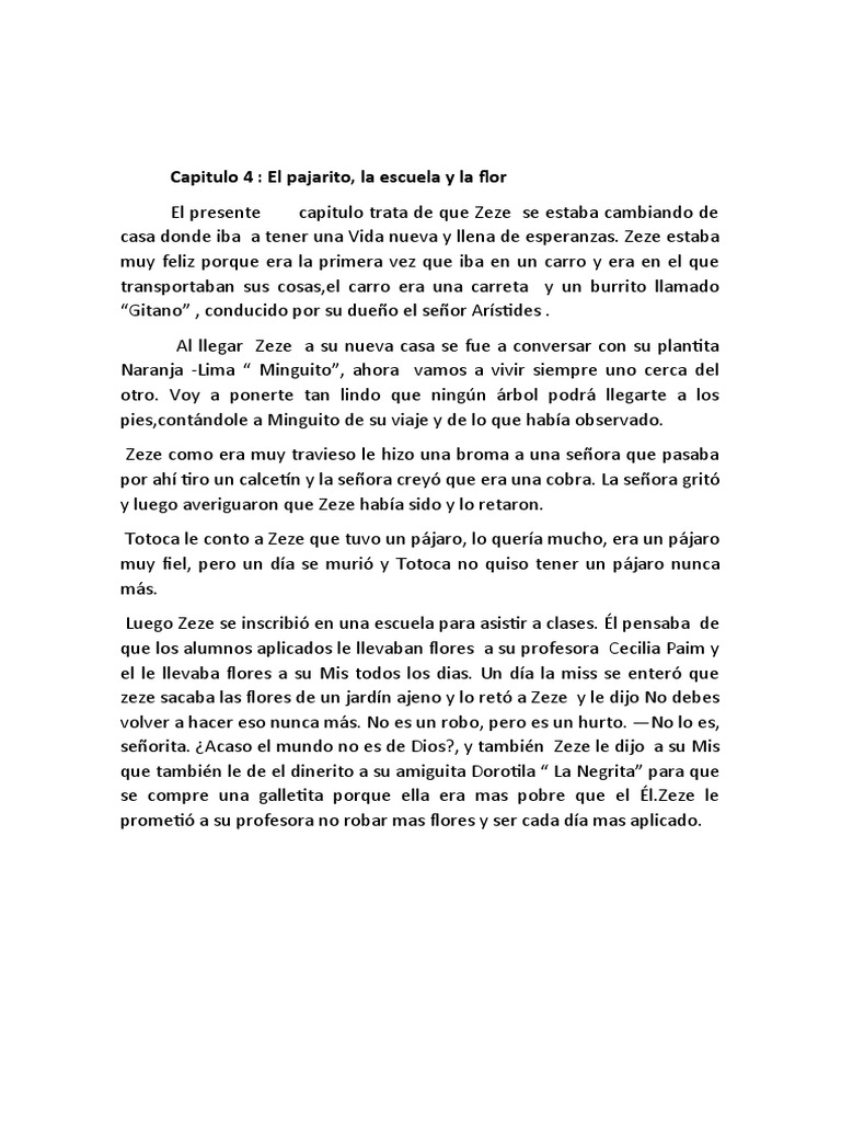Capitulo 4: El Pajarito, La Escuela y La Flor | PDF