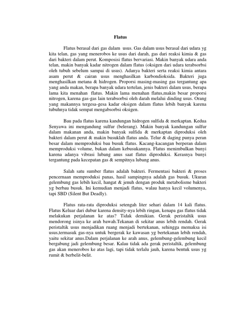 Memahami Flatus dan Penyebabnya | PDF