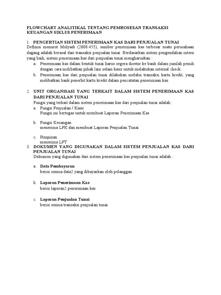 Flowchart Analitikal Tentang Pemrosesan Transaksi | PDF