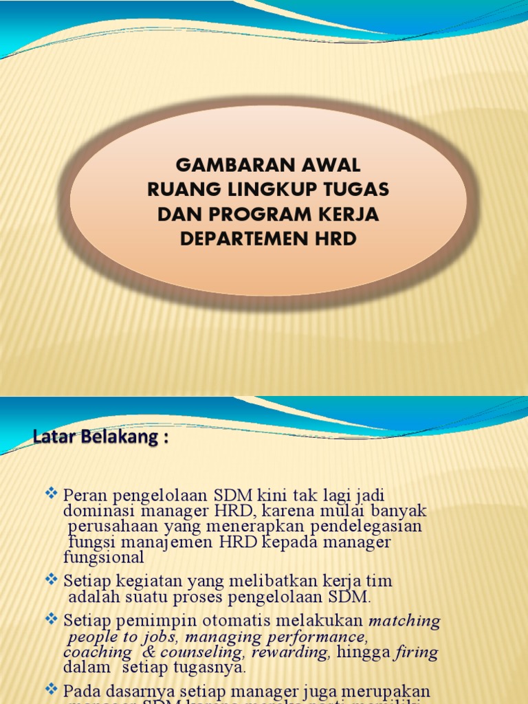Rencana Kerja Dept HRD | PDF