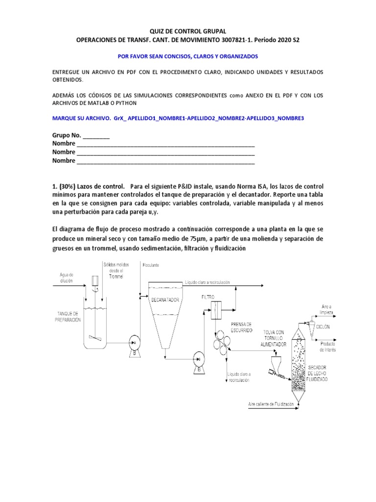 Quiz Control - OTCM 2022 S2 (Tanque Pulmã N Grupal) | PDF