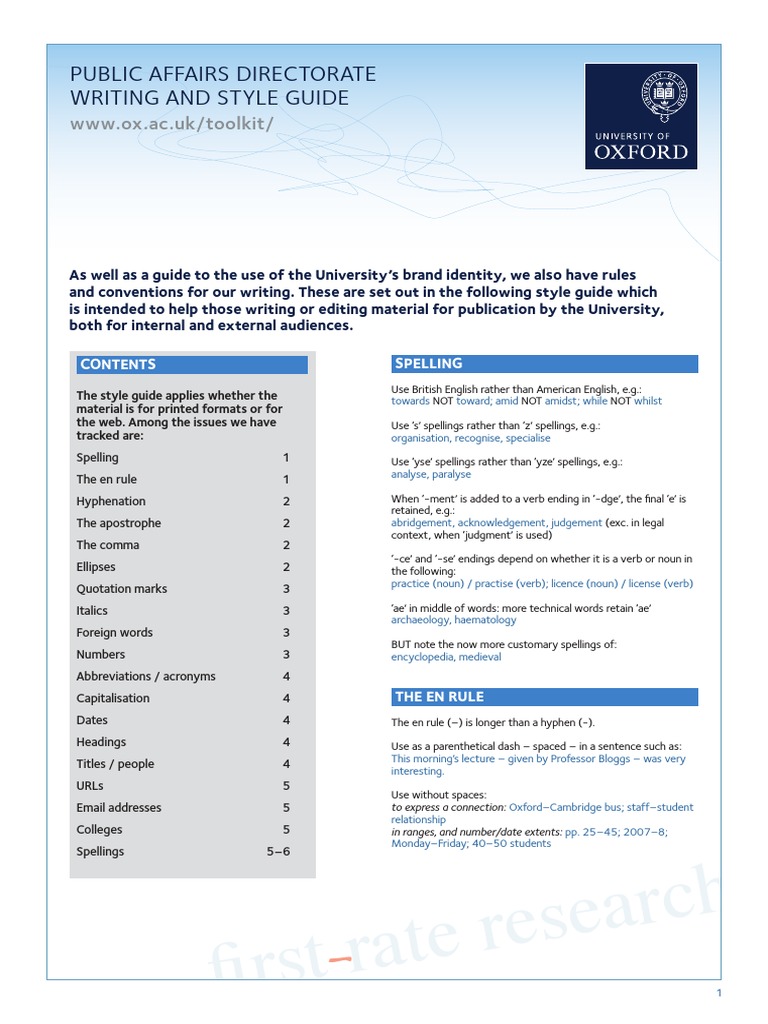 04 00 Oxford Writing Style Guide PDF Comma Ellipsis