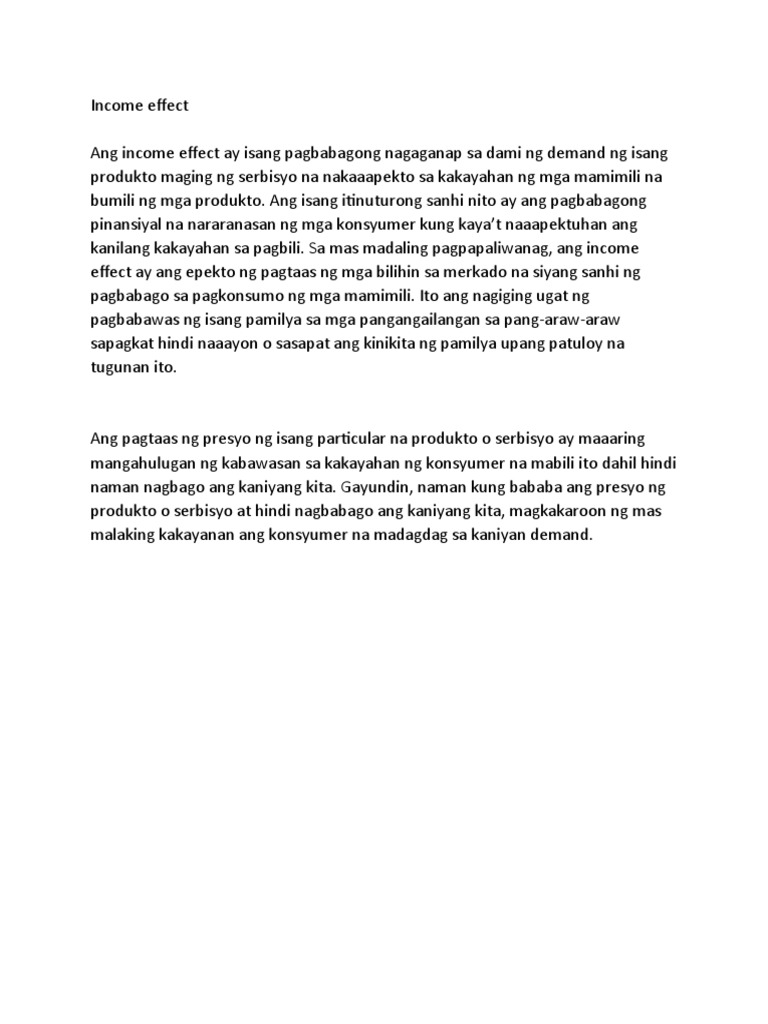 Income Effect | PDF