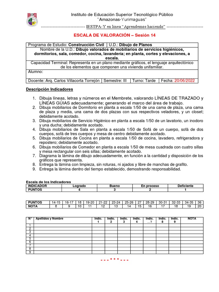DDP. 15.4. Escala Valoración. Mobiliarios | PDF