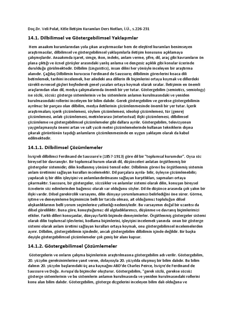 Göstergebilim - Veli Polat | PDF