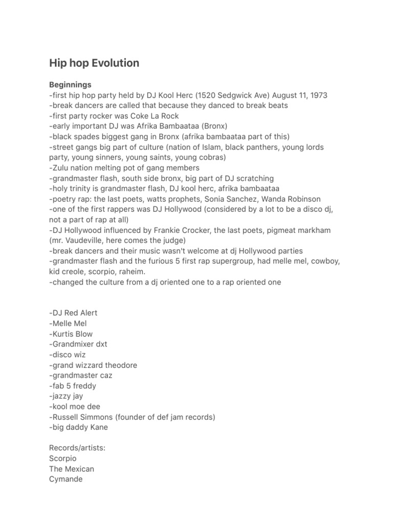 Hip Hop Evolution | PDF | Hip Hop Music | African American Music