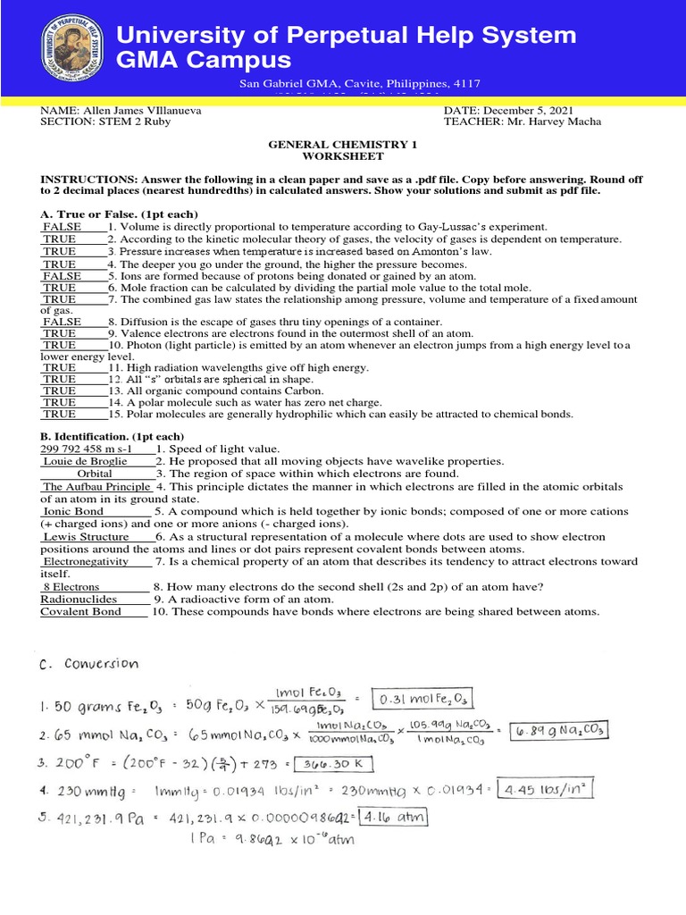 Fin Worksheet VIllanueva Ruby | PDF | Chemical Bond | Ion