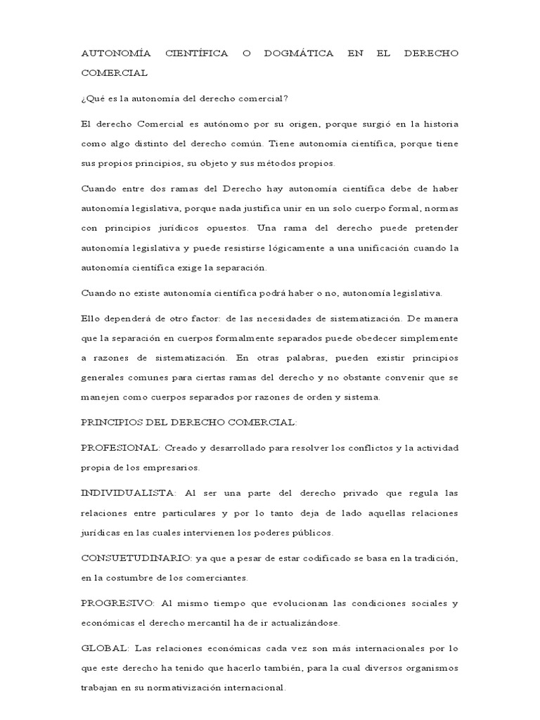 Autonomía Científica en Derecho Comercial | PDF | Justicia | Crimen y ...
