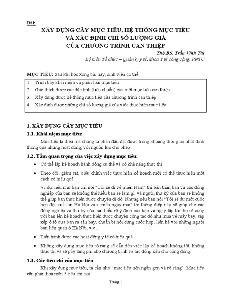 Gui SV - Cay Muc Tieu, He Thong Muc Tieu Va Chi So Luong Gia CTCT | PDF