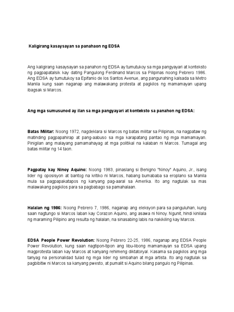 1 Panahon NG EDSA | PDF