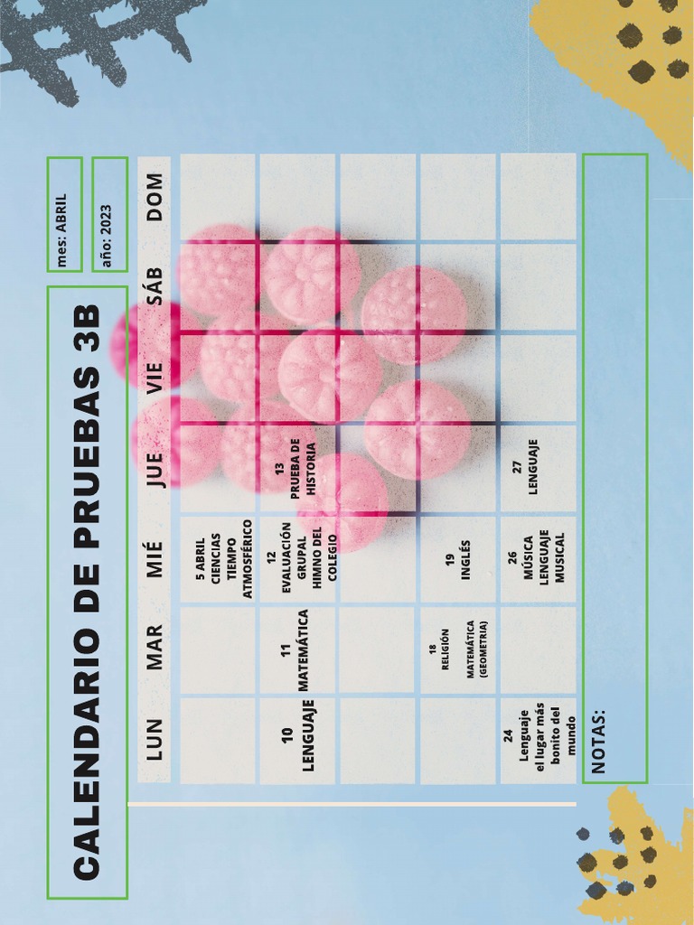 Calendario Pruebas 3B PDF