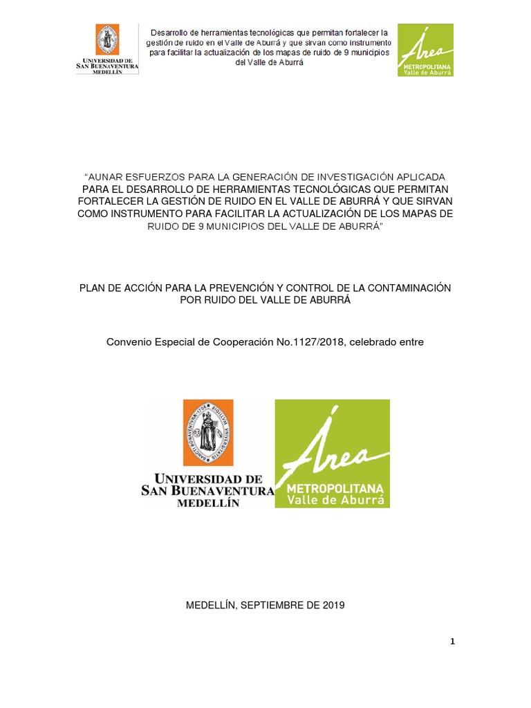 Informe-Plan-De-Accion-Final Ruido | PDF