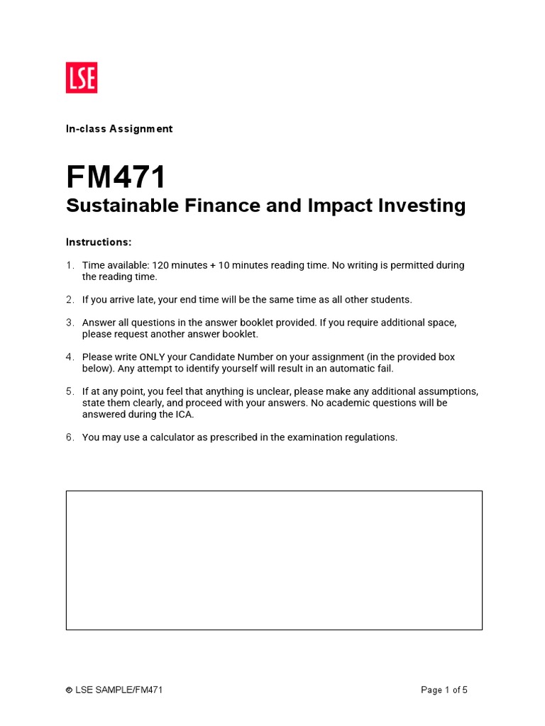 FM471 Sample ICA solutions revised | PDF