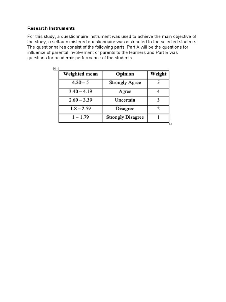 Research Instruments | PDF