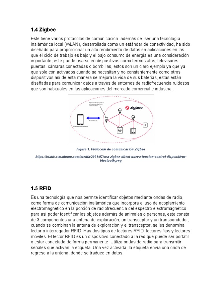 1.4 Zigbee: Figura 1. Protocolo de Comunicación Zigbee Bluetooth - PNG | PDF
