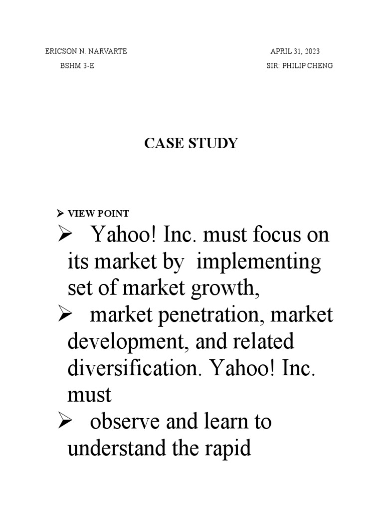 Yahoo! Inc. Case Study: Challenges & Strategies | PDF | Internet | Yahoo!