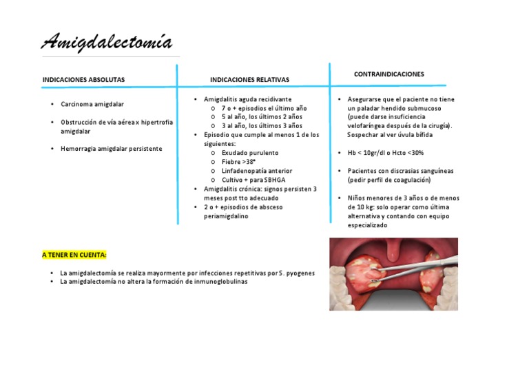 Criterios para Amigdalectomía en Niños | PDF