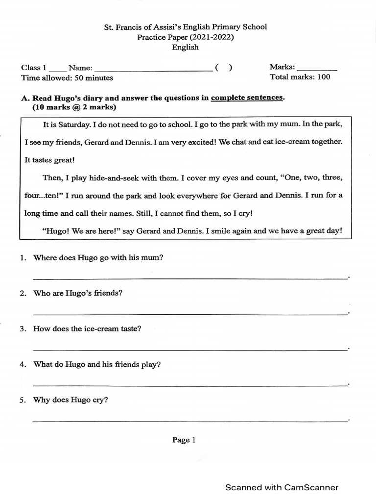 SFA 21-22 P1 Eng Challenge Paper | PDF