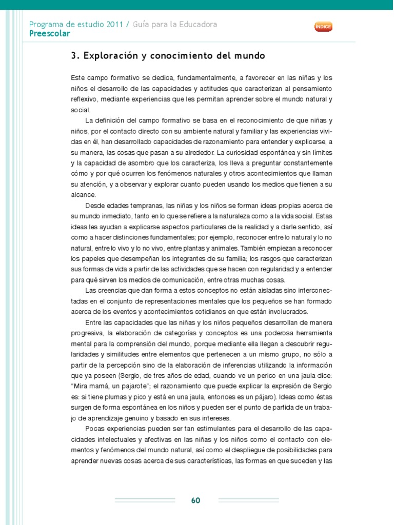 Gu A para La Educadora. Exploraci N y Conocimiento Del Mundo | PDF | Conocimiento | Educación de ...