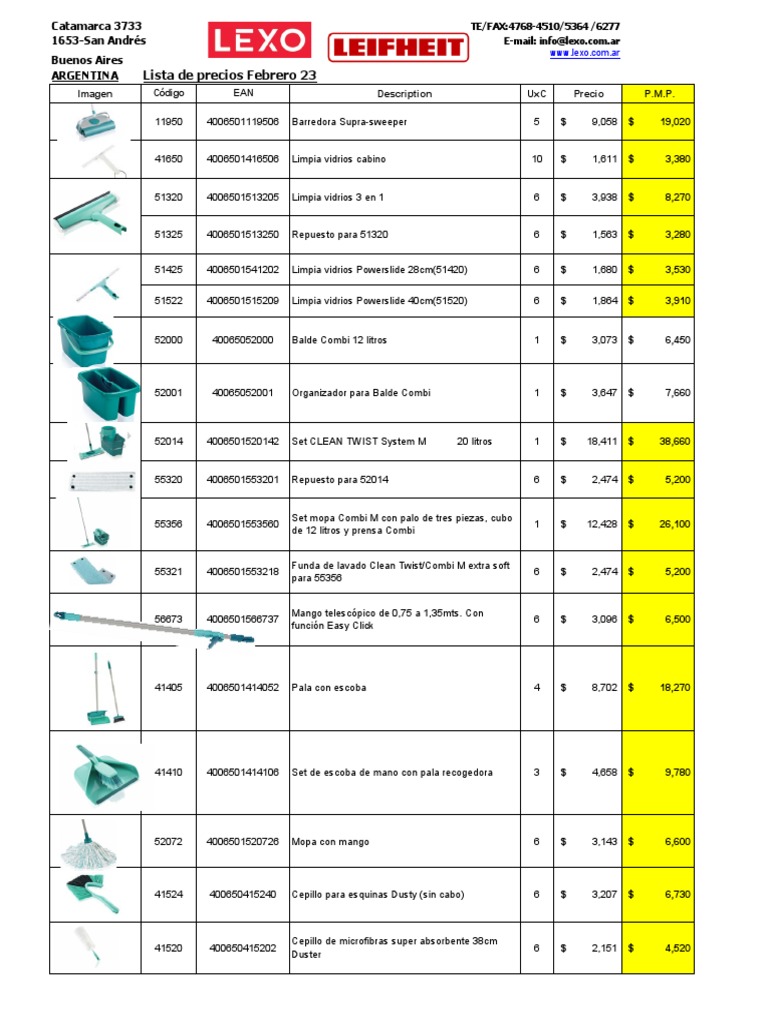 Lista LEXO Febrero23 | PDF | Cocinando